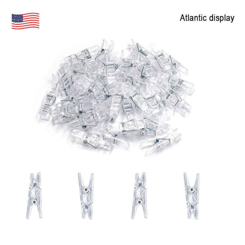 20 Pieces Clear Plastic Utility Paper Clip, Photo Paper Peg Pin ...