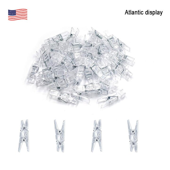 20 Pieces Clear Plastic Utility Paper Clip, Photo Paper Peg Pin ...