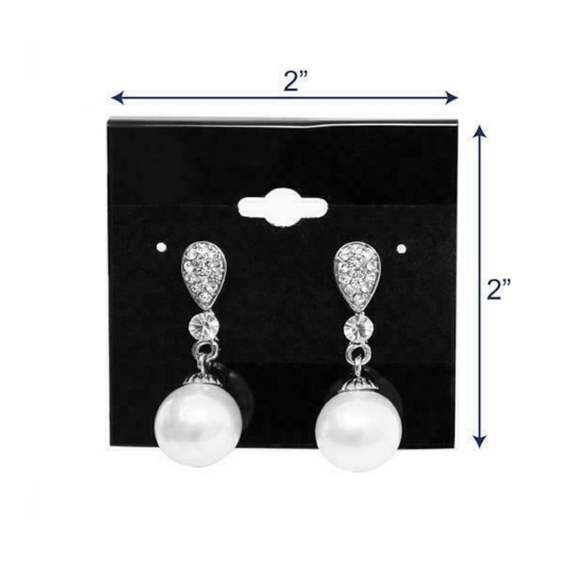 Plain Black Hanging Earring Cards Jewelry Display Flocked Cards 2 X 2 ...