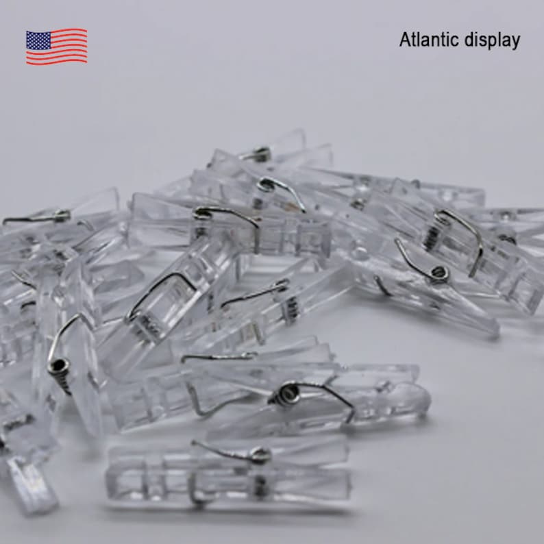 20 Pieces Clear Plastic Utility Paper Clip, Photo Paper Peg Pin ...