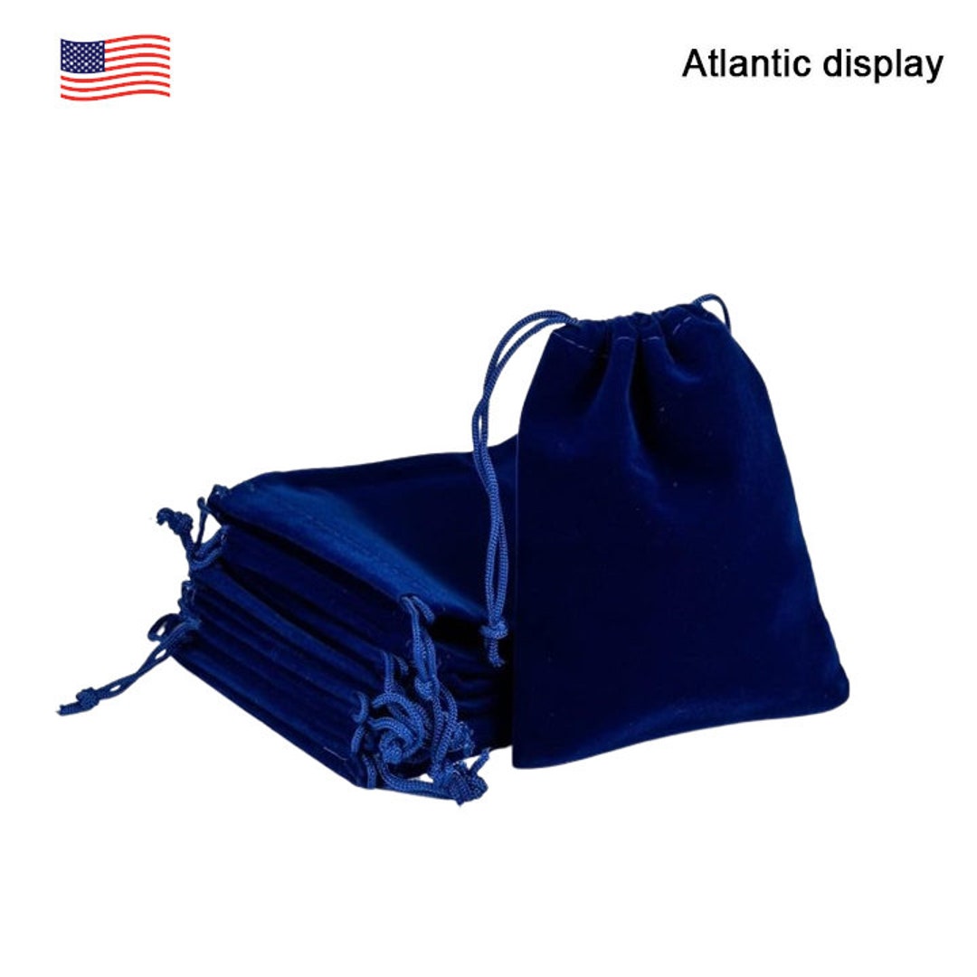 Classy Single-pack Blue Velvet Drawstring Pouch A Tiny Handbag for Chic ...