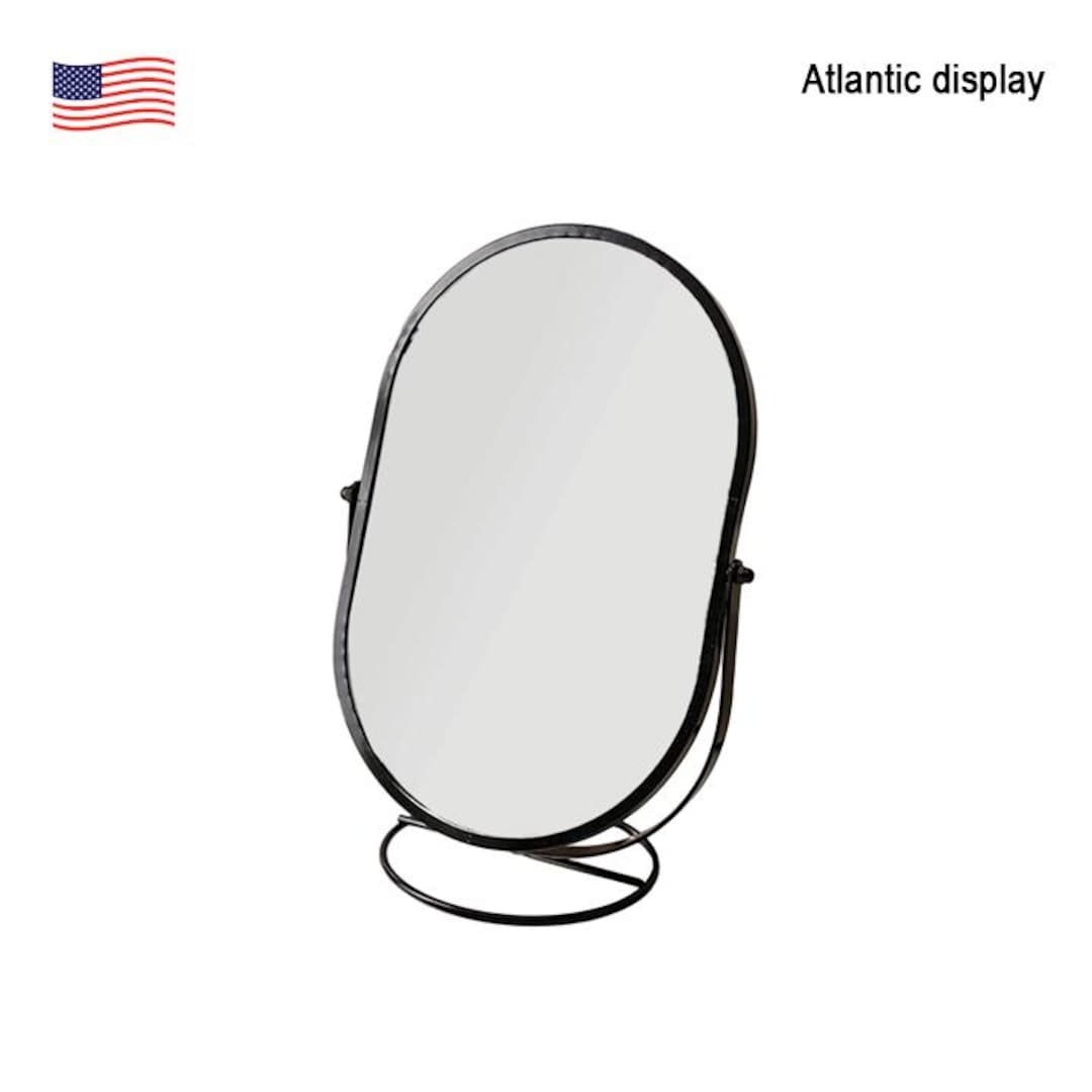 Modern Tabletop Vanity Mirror 360 Rotating Mirror With Metal Stand ...