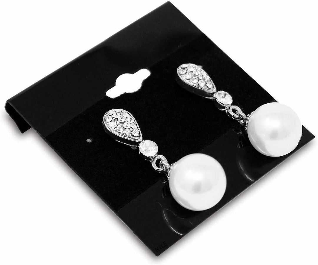 Plain Black Hanging Earring Cards Jewelry Display Flocked Cards 2 X 2 ...
