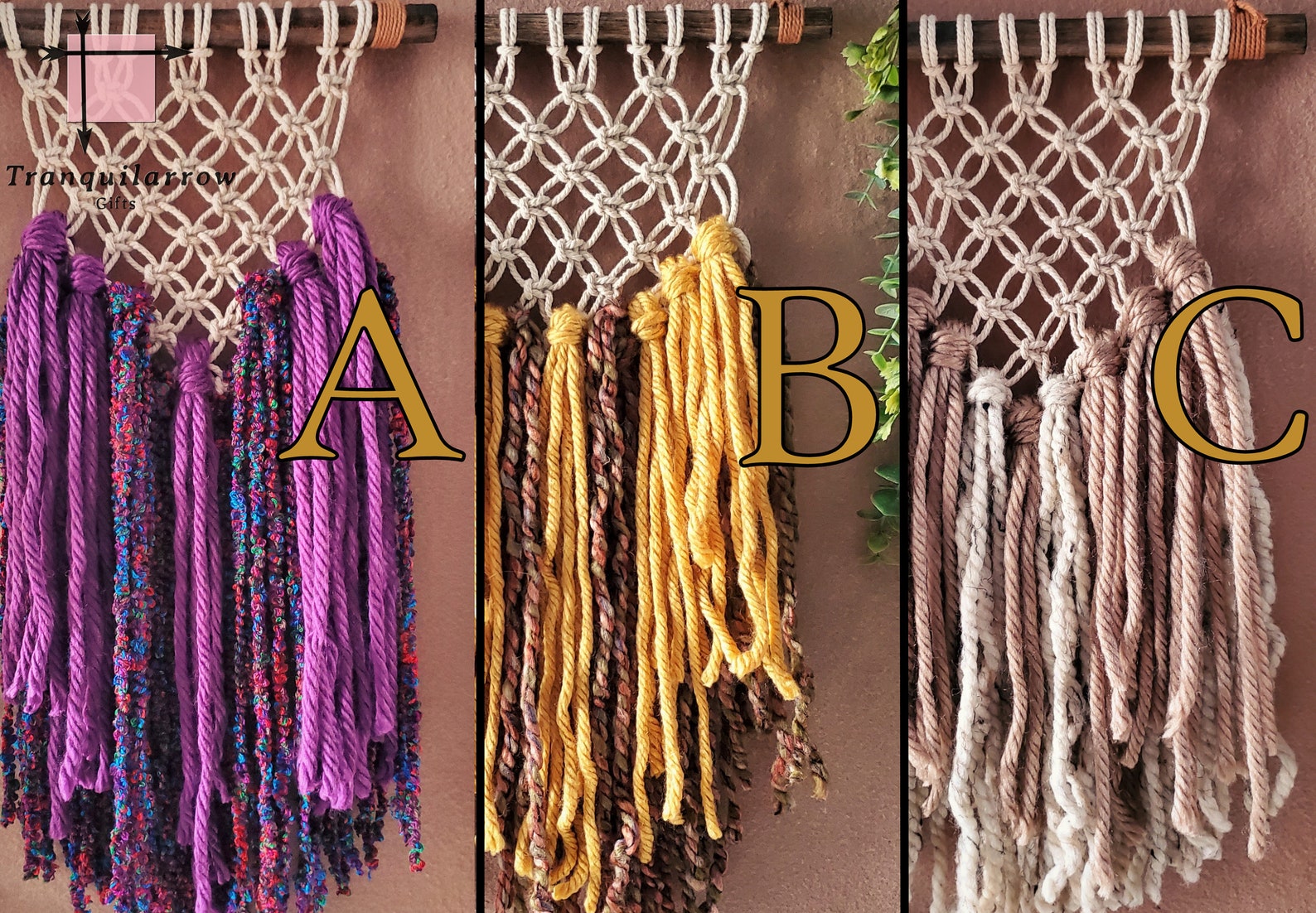 Macrame Net Yarn Wall Hanging, Kitchen Living Room Bedroom Bohemian ...