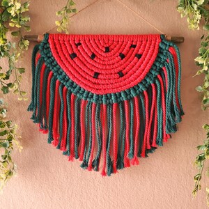 Macrame Watermelon Summer Wall Hanging Decoration, Colorful Summertime ...
