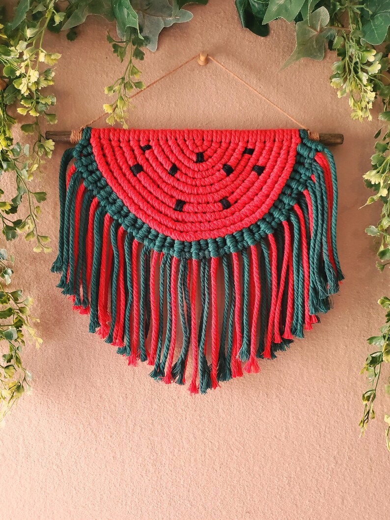 Macrame Watermelon Summer Wall Hanging Decoration Colorful - Etsy
