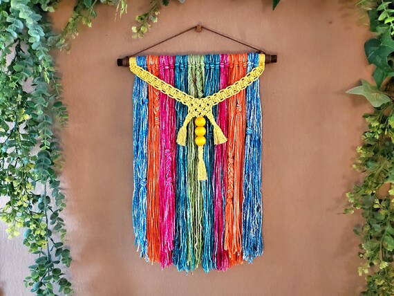 Colorful Yarn and Macrame Rope Wall Decor 15 Wall - Etsy