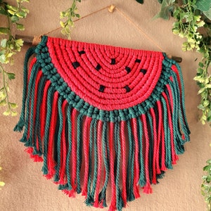 Macrame Watermelon Summer Wall Hanging Decoration, Colorful Summertime ...