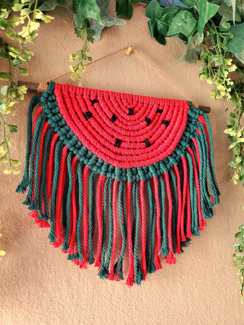 Macrame Watermelon Summer Wall Hanging Decoration Colorful - Etsy