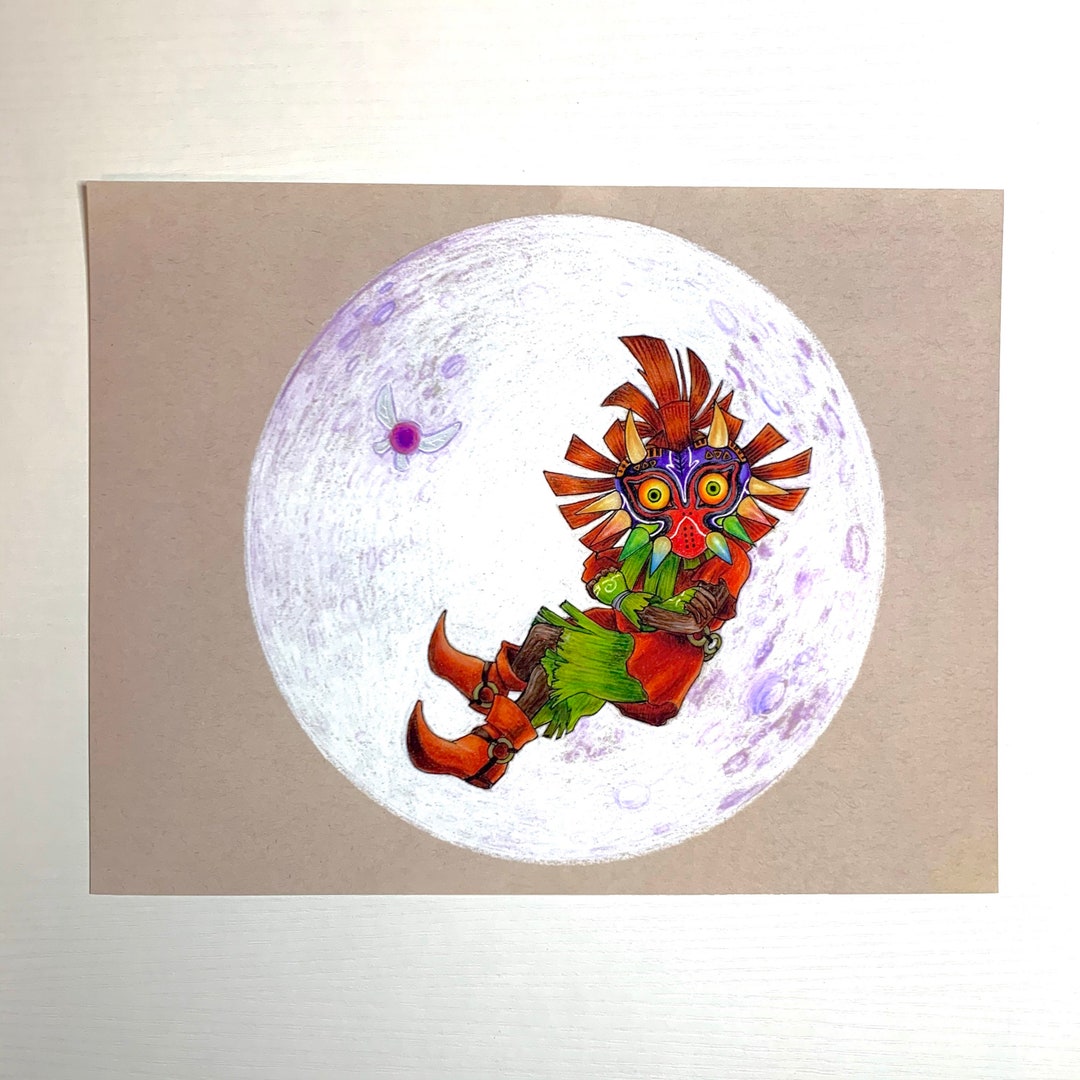 Skull Kid and Moon Print - Etsy