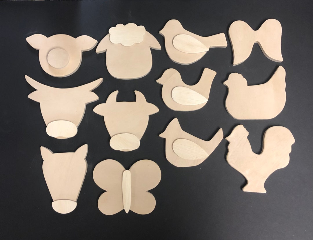 Animal Cutouts Craft Item DIY Unfinished Wood - Etsy