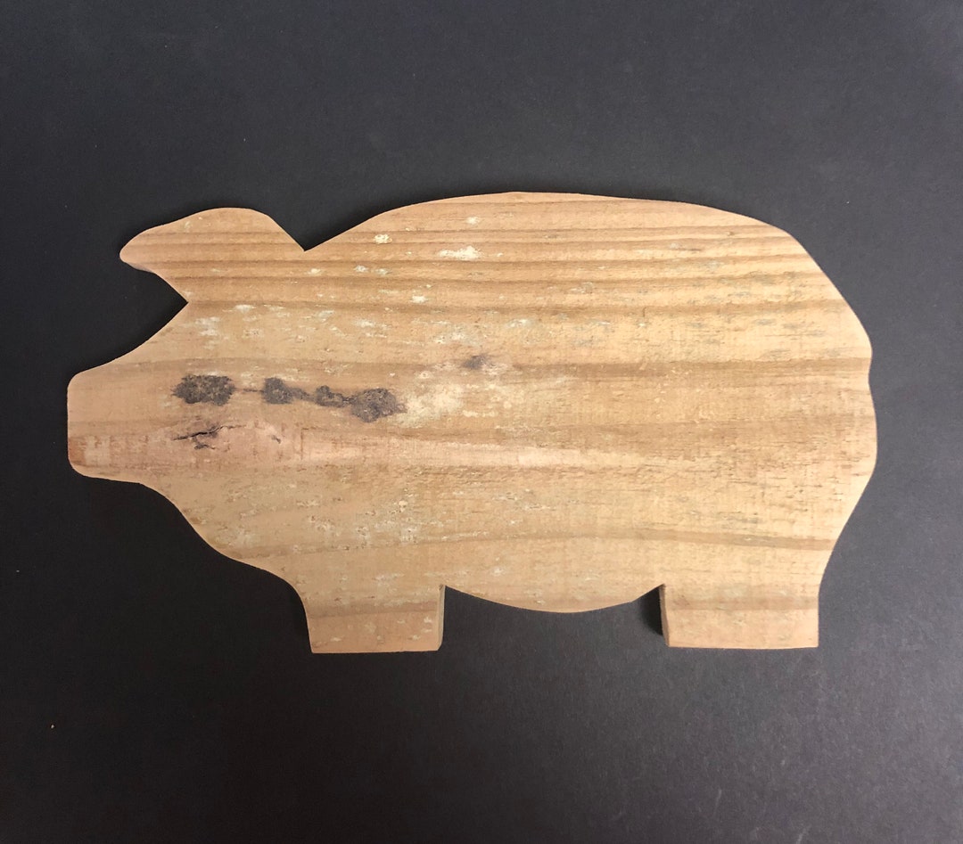 Rustic Pig Unfinished Cedar Wood DIY Primitive Farm Animals Kitchen ...