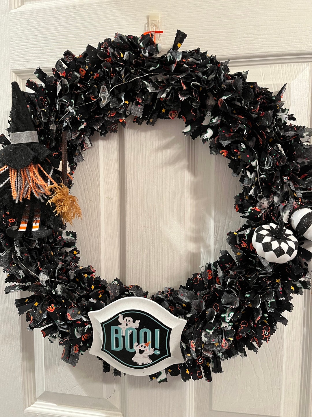 Boo is Halloween Handmade Rag Wreath 18round - Etsy