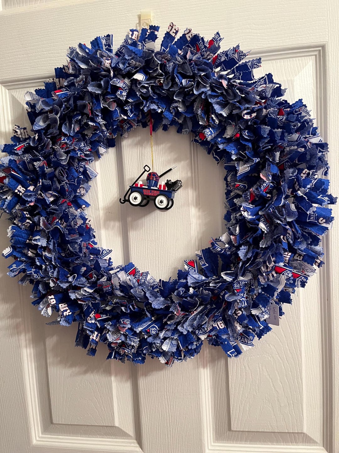 NY Rangers. 18” Blue Ranger Cotton Cloth Handmade Rag Wreath - Etsy