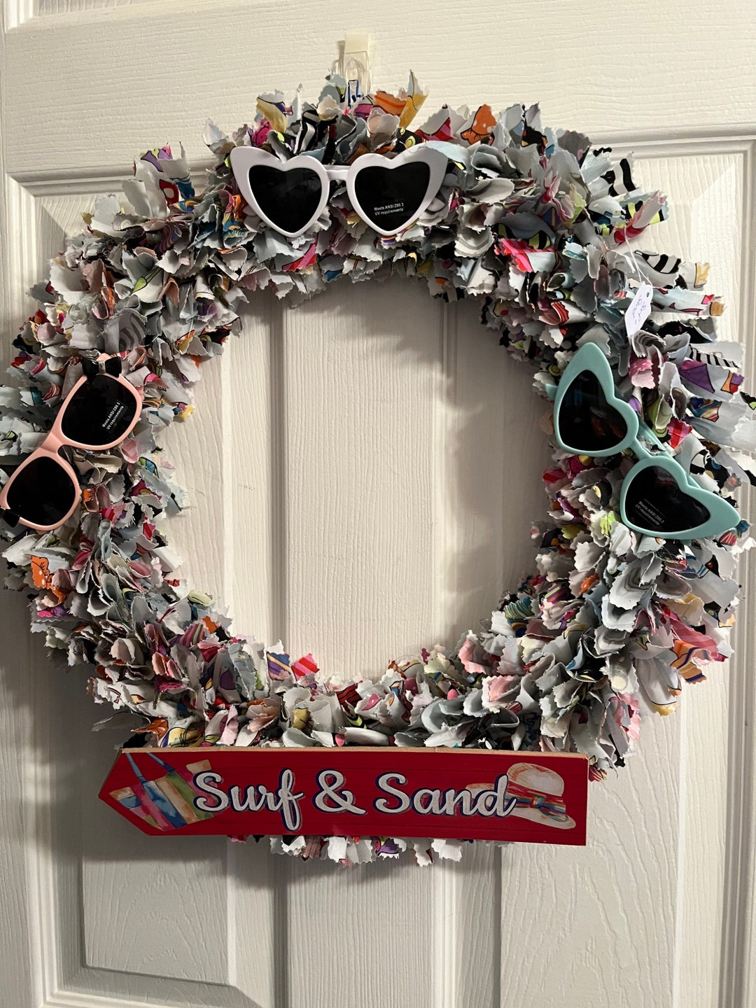 Surf & Sand 16” Summer Rag Wreath - Etsy
