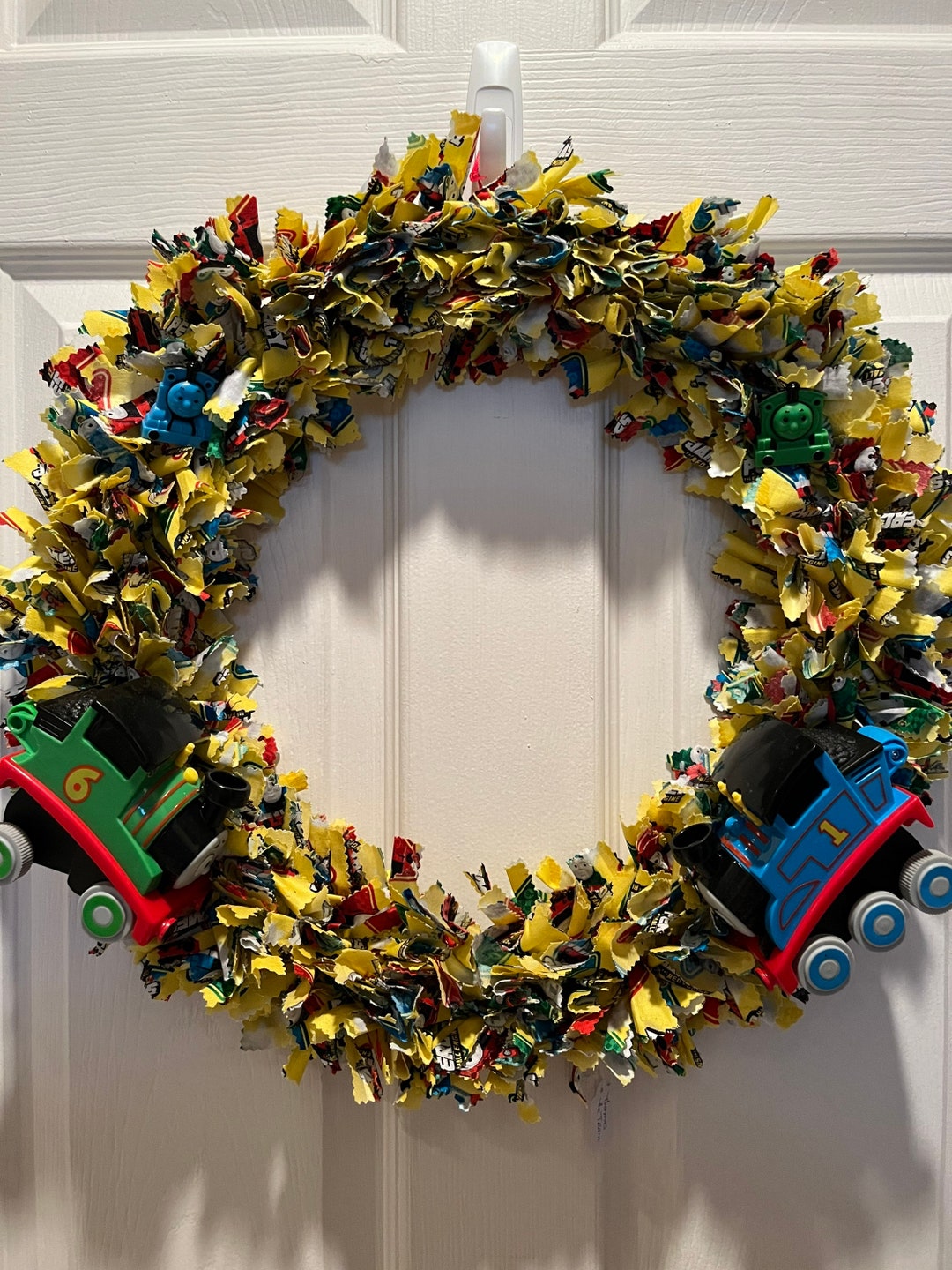Thomas the Train Rag Wreath 16”round - Etsy