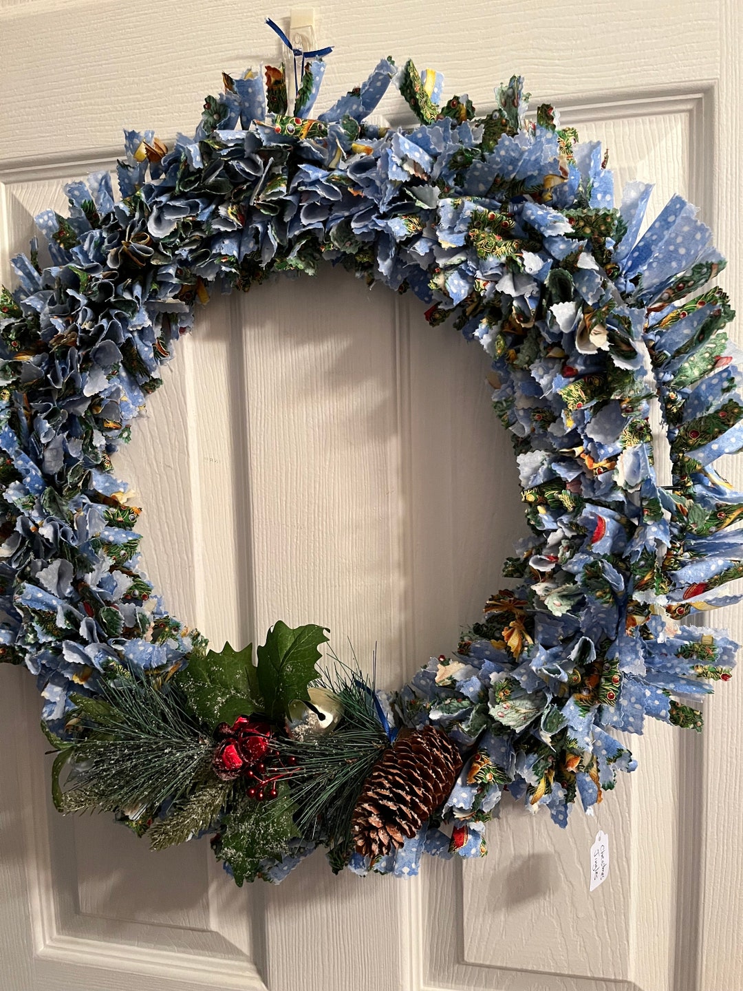 Christmas Jingles Hand-made Holiday Rag Wreath 18” Round - Etsy