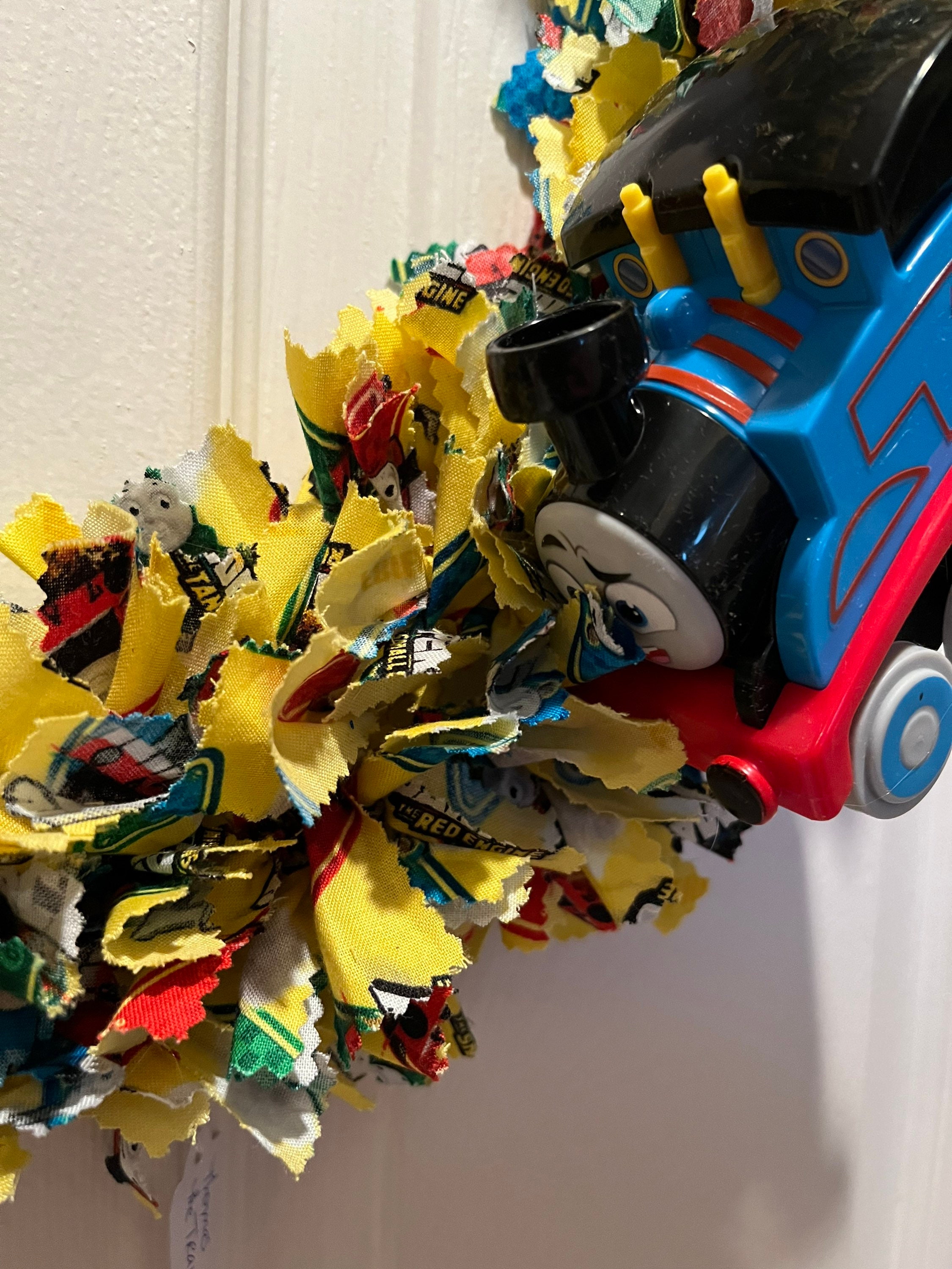 Thomas the Train Rag Wreath 16round - Etsy