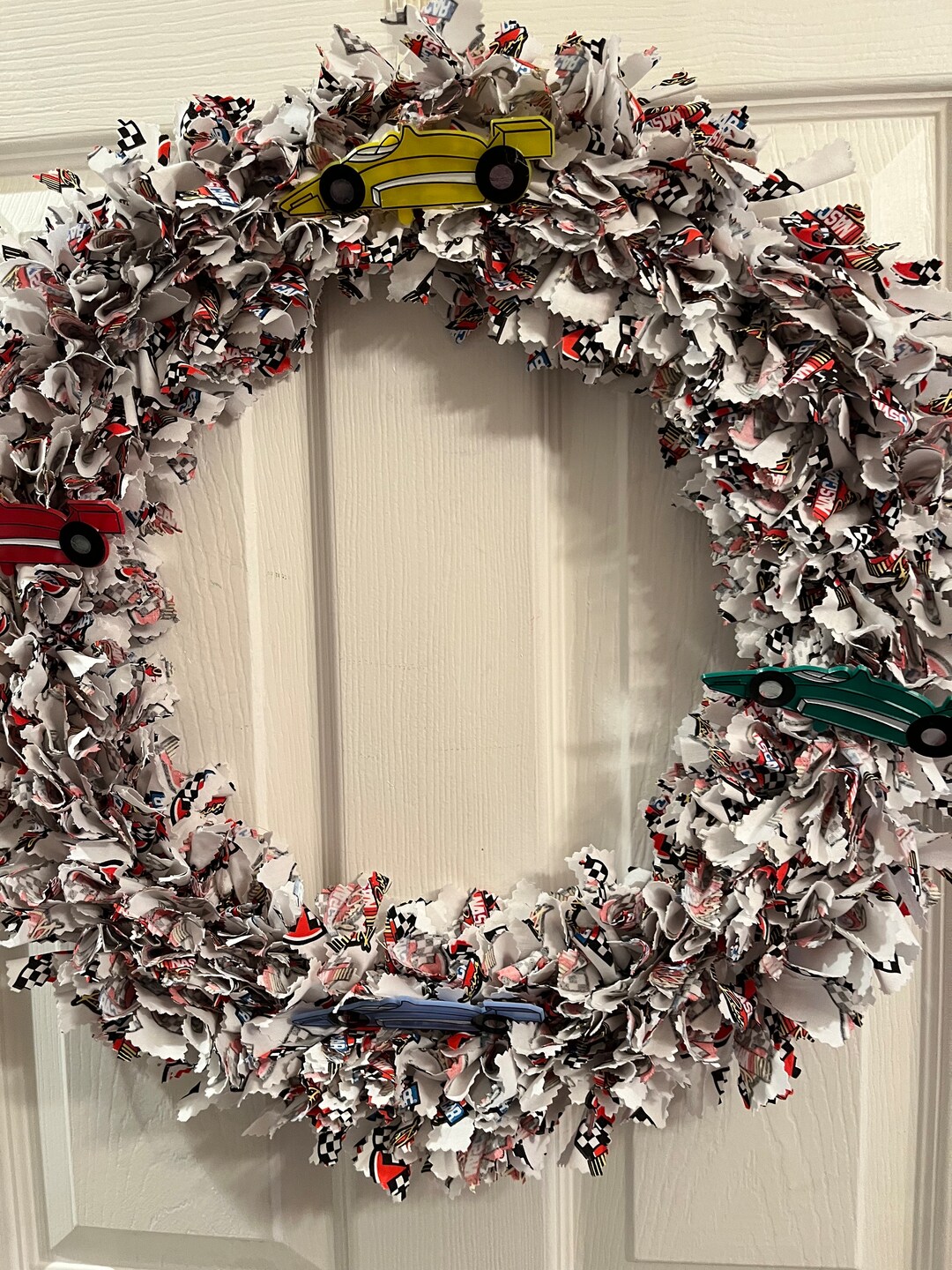 Nascar Racer Cloth Handmade Rag Wreath 18” Round - Etsy