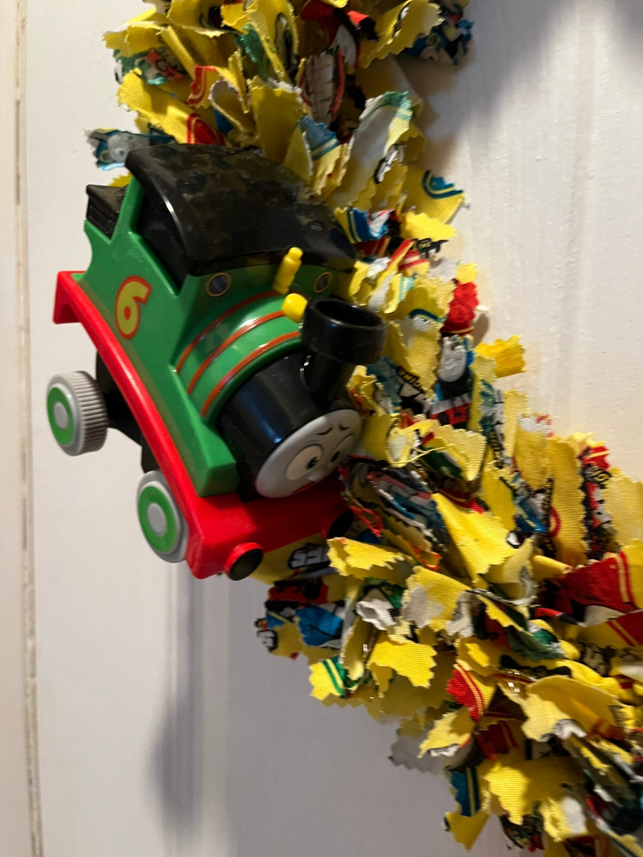 Thomas the Train Rag Wreath 16round - Etsy