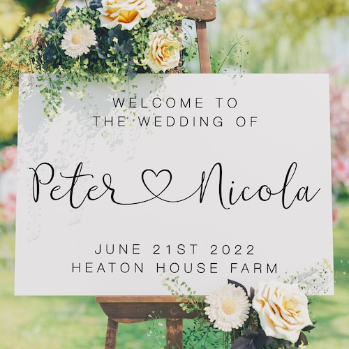 Wedding Welcome Sign Wedding Decor A1 A2 Personalised - Etsy UK