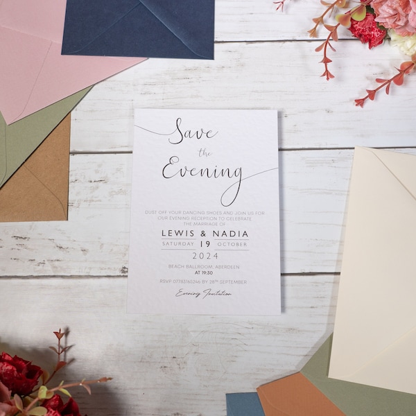 Evening Wedding Invitations - Etsy UK