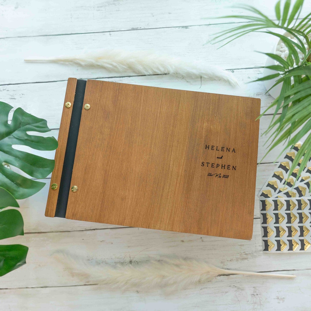Wooden Wedding Guest Book, Wood Guest Book, Polaroid Book, Photobooth ...