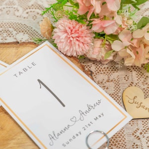 Gold Border Wedding Table Numbers, Reception Table Numbers, Simple ...