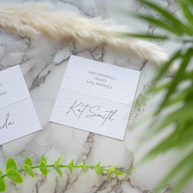 Premium Place Cards, Hammered Textured Card, Wedding Settings, Wedding ...