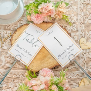 Gold Border Wedding Table Numbers, Reception Table Numbers, Simple ...