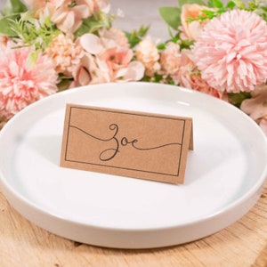 Wedding Place Cards, Name Setting Cards, Kraft Brown, Printed Place ...