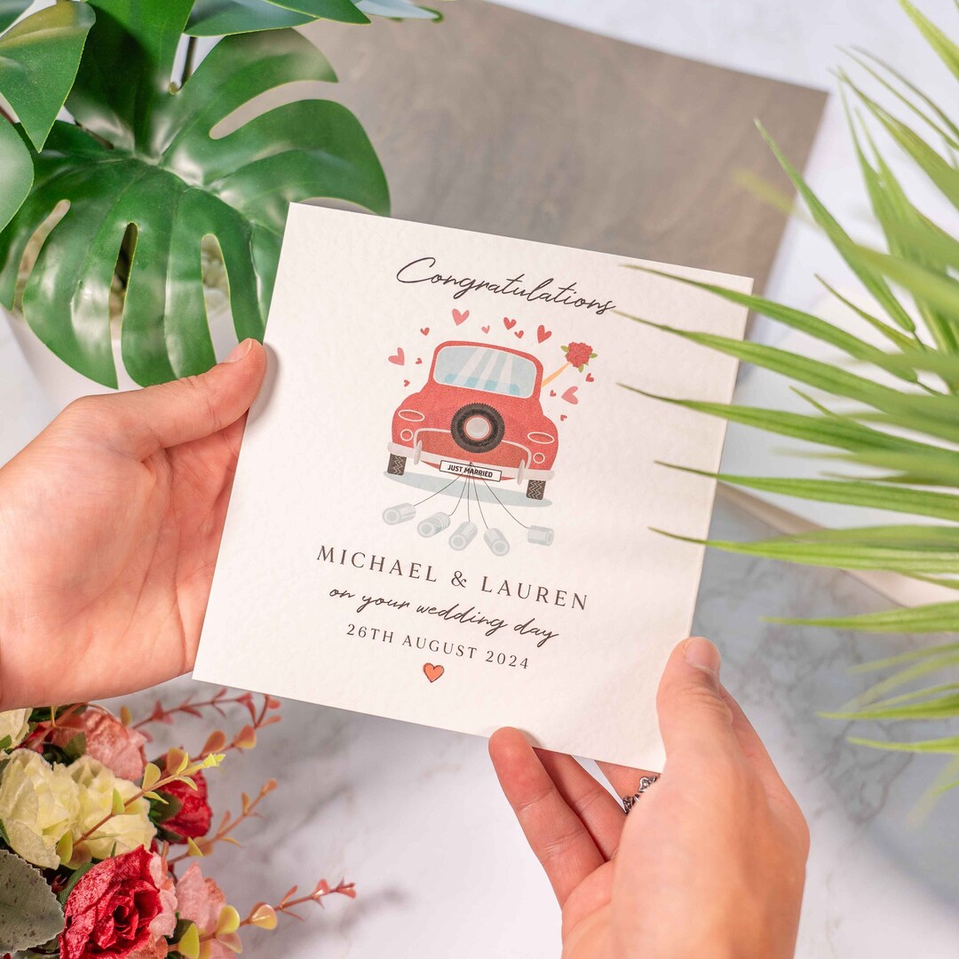 Congratulations Wedding Card, Personalised Wedding Card, Just Married ...