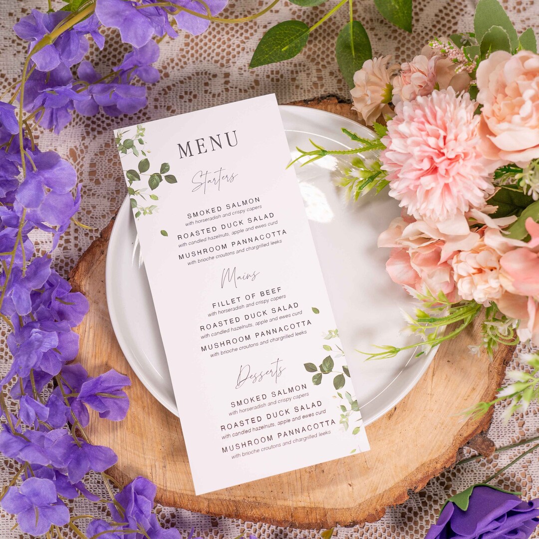 Wedding Food Menu, Personalised Catering Menu, Simple Wedding Menu ...
