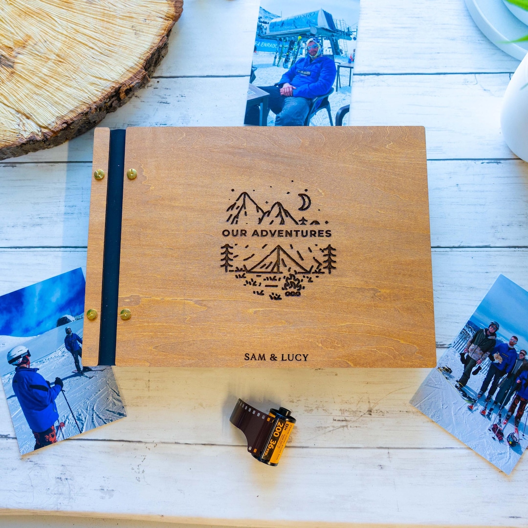 Wooden Adventure Scrapbook, Travel Scrapbook, Adventure Memory Book ...
