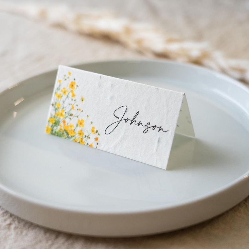 Plantable Names Cards, Wildflowers, Eco-friendly Place Card, Seeded ...