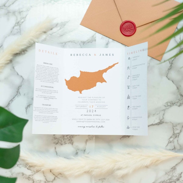 Abroad Wedding Invitation - Etsy