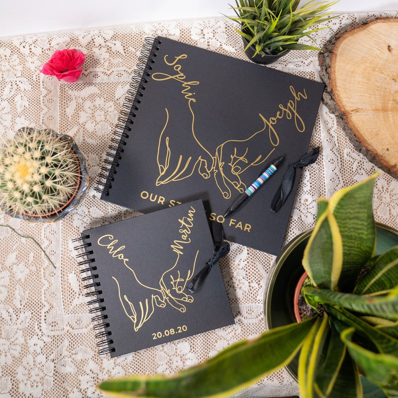 Personalised Scrapbook Line Art Album Couples Memory Book - Etsy