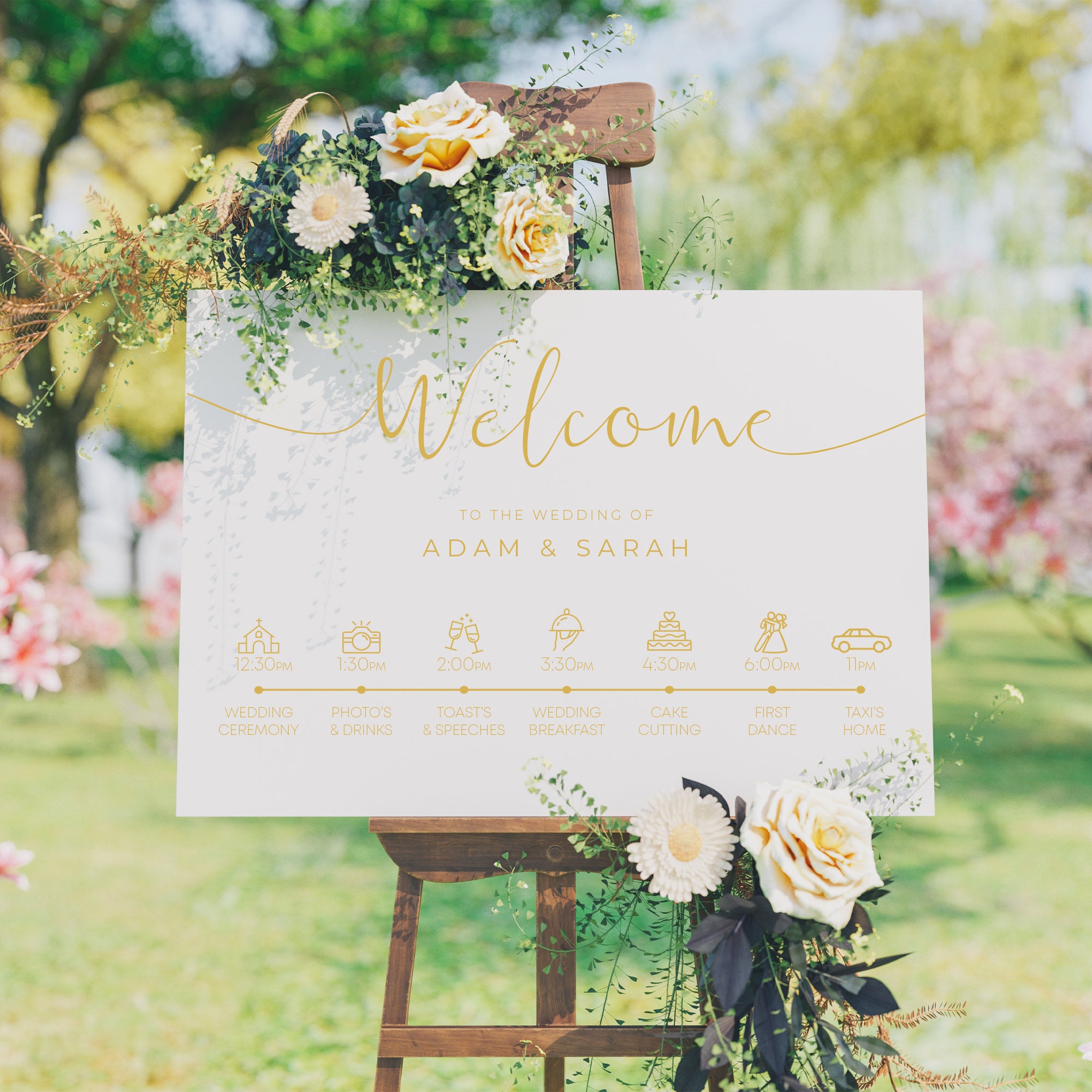 Personalised Wedding Order of the Day Sign Wedding Timeline - Etsy