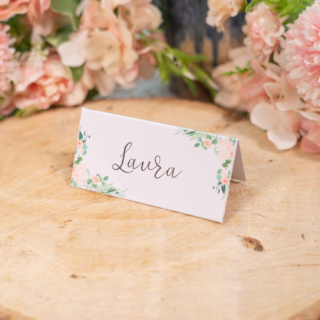 Floral Place Card, Wedding Place Names, Floral Name Cards, Name Cards ...