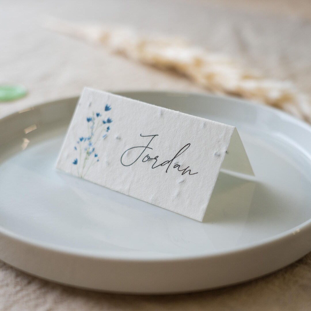Plantable Names Cards, Wildflowers, Eco-friendly Place Card, Seeded ...