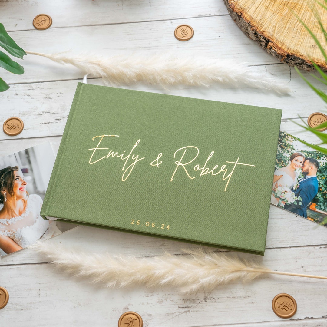 Sage Green Wedding Guest Book, Moss Green, Olive Green Guest Book ...