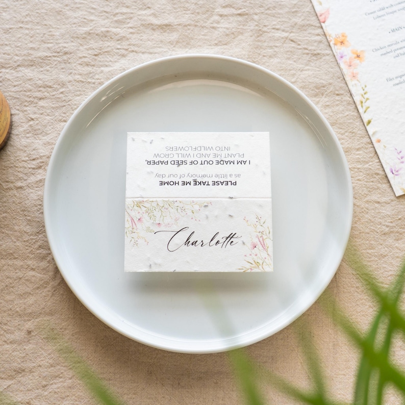 Plantable Names Cards, Wildflowers, Eco-friendly Place Card, Seeded ...