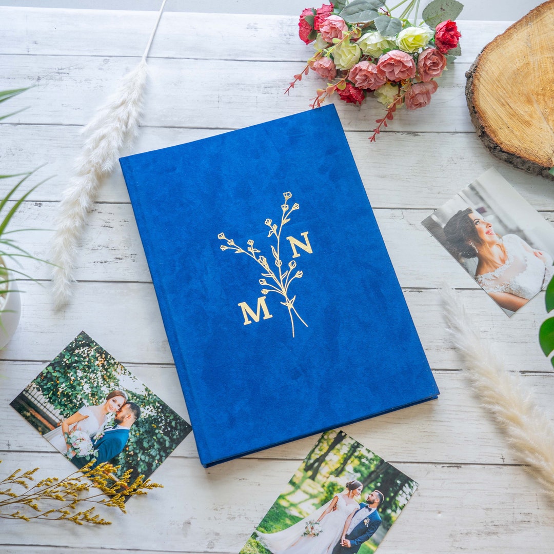 Royal Blue Velvet Photo Album, Velvet Photo Book, Photo Memories ...