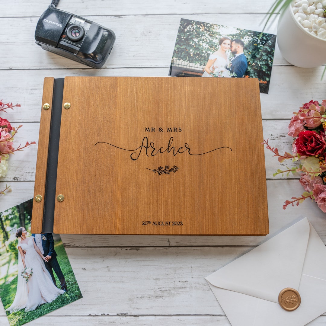 Personalised Wedding Guest Book, Wooden Guest Book, Wedding Guest Book ...