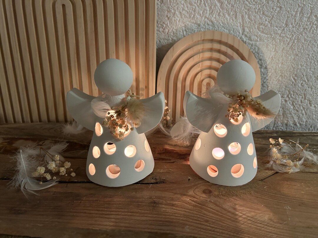 Handmade Angel Made of Ceramic Casting Material – Light Angel – Light ...
