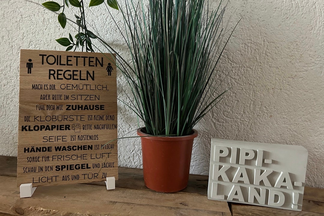 Sign PIPI-KAKA-LAND Made of Concrete Individually or in a Set With ...