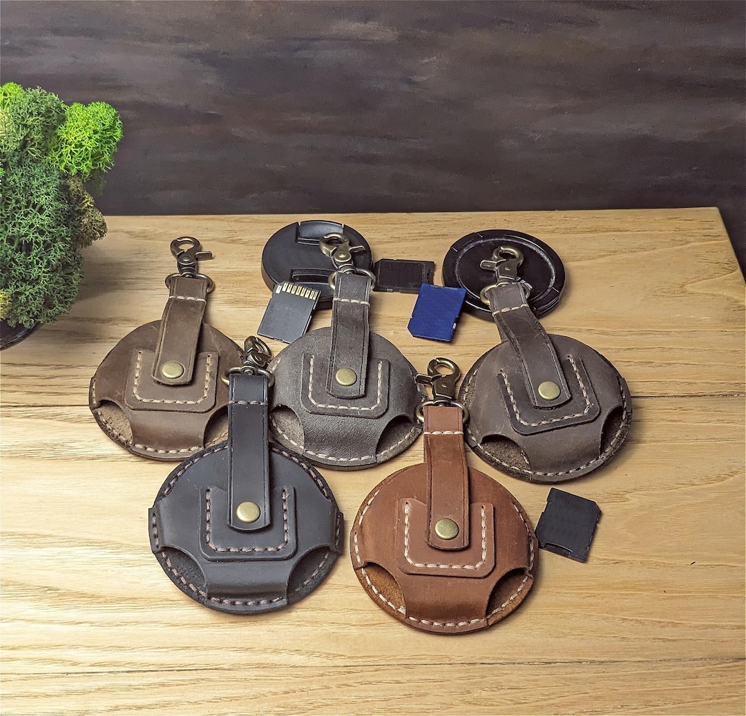 Leather Camera Lens Cap Case / Leather Camera Lens Cap Holder / Lens ...