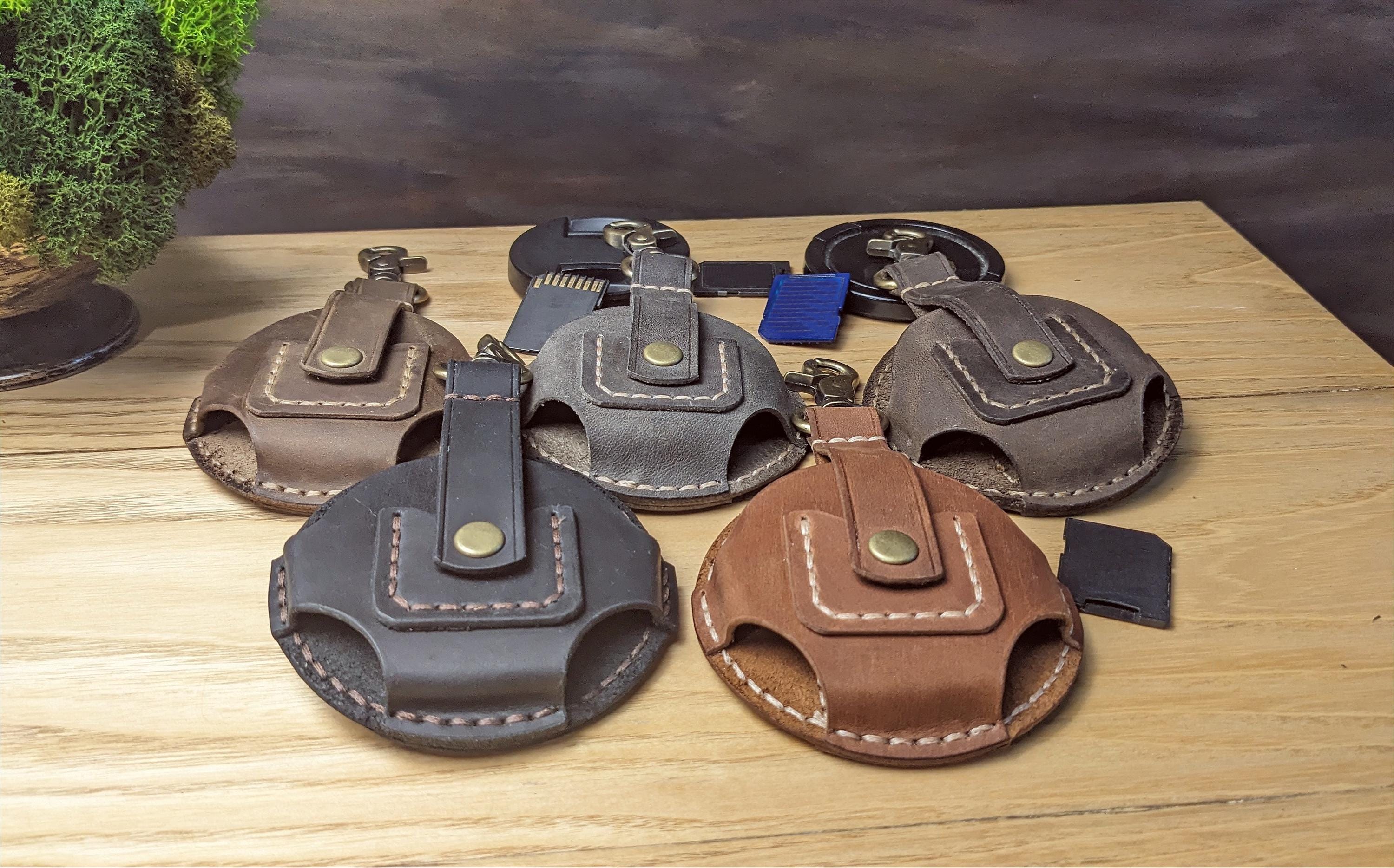 Leather Camera Lens Cap Case / Leather Camera Lens Cap Holder / Lens ...