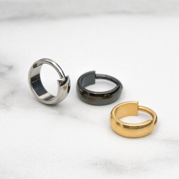 Helix Wide Hoop Earrings - Etsy