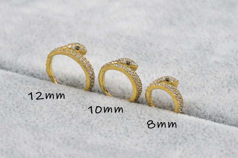 16G Snake Hoop Earring: Cubic Zirconia Surgical Steel Helix Piercing - Etsy